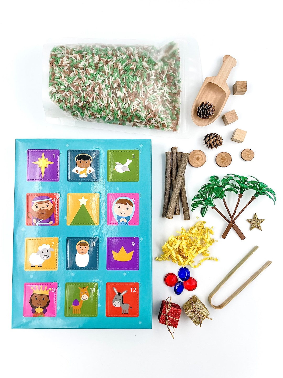 Nativity Advent Calendar Sensory Kit, Christmas Sensory Bin, Holiday ...