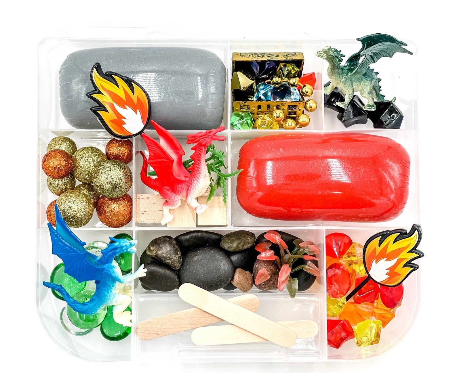 Dragon Play Dough Kit Dragon Sensory Bin Mythical Busy Box - Etsy