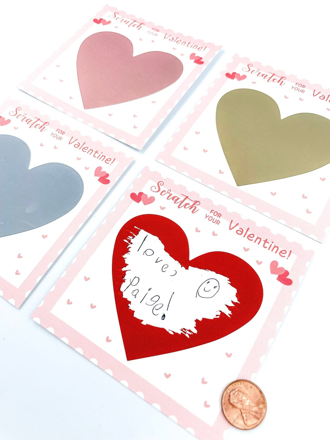 Scratch-off Valentine Cards, Kids DIY Valentines, Scratch & Reveal Card ...