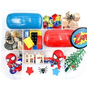 Spider-man Inspired Play Dough Kit, Superhero Sensory Bin, Spidey Busy ...