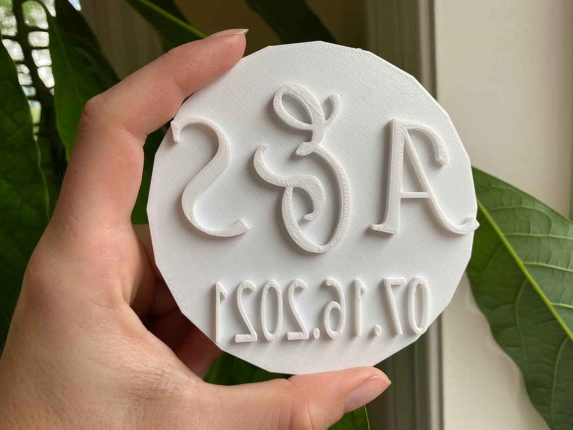 Custom Initials/date Fondant Stamp Made in Canada - Etsy Custom Initials/date Fondant Stamp Made in Canada - Etsy