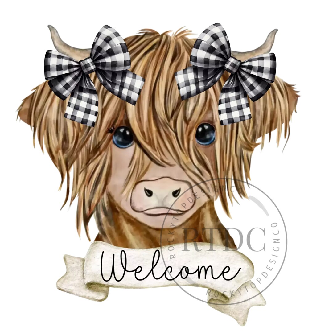 Highland Cow Welcome Design PNG File Only Digital Download - Etsy