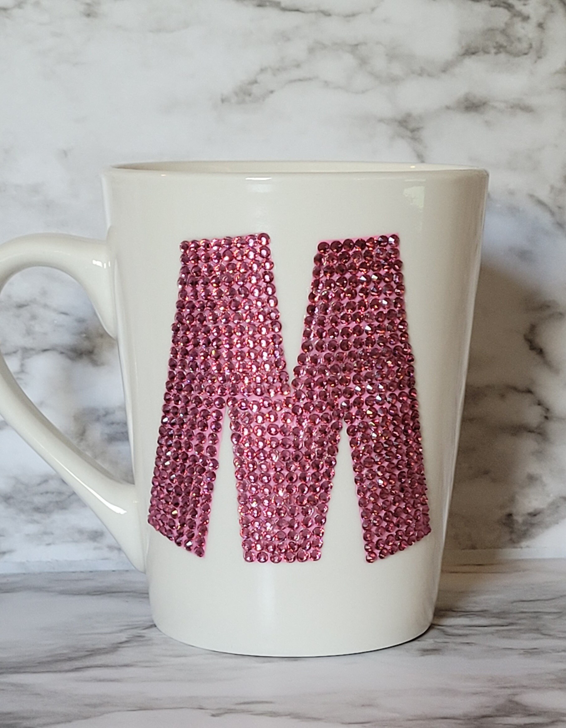 Monogram Mugmug With Initial Bling Mugbedazzled Mugmug for - Etsy