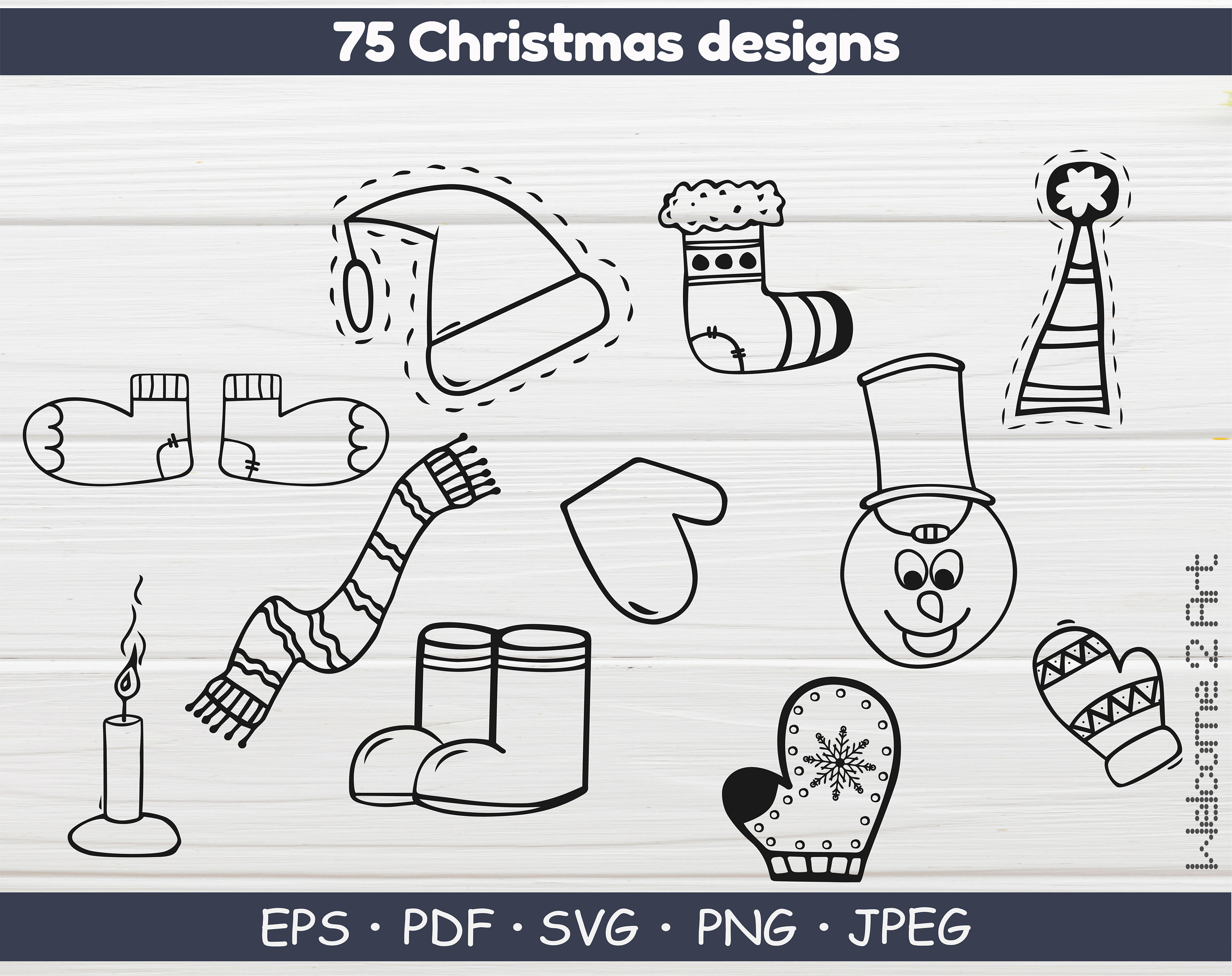 Christmas Clip Art, Doodle Hand Drawn, Winter Clip Art, Holidays, Xmas ...