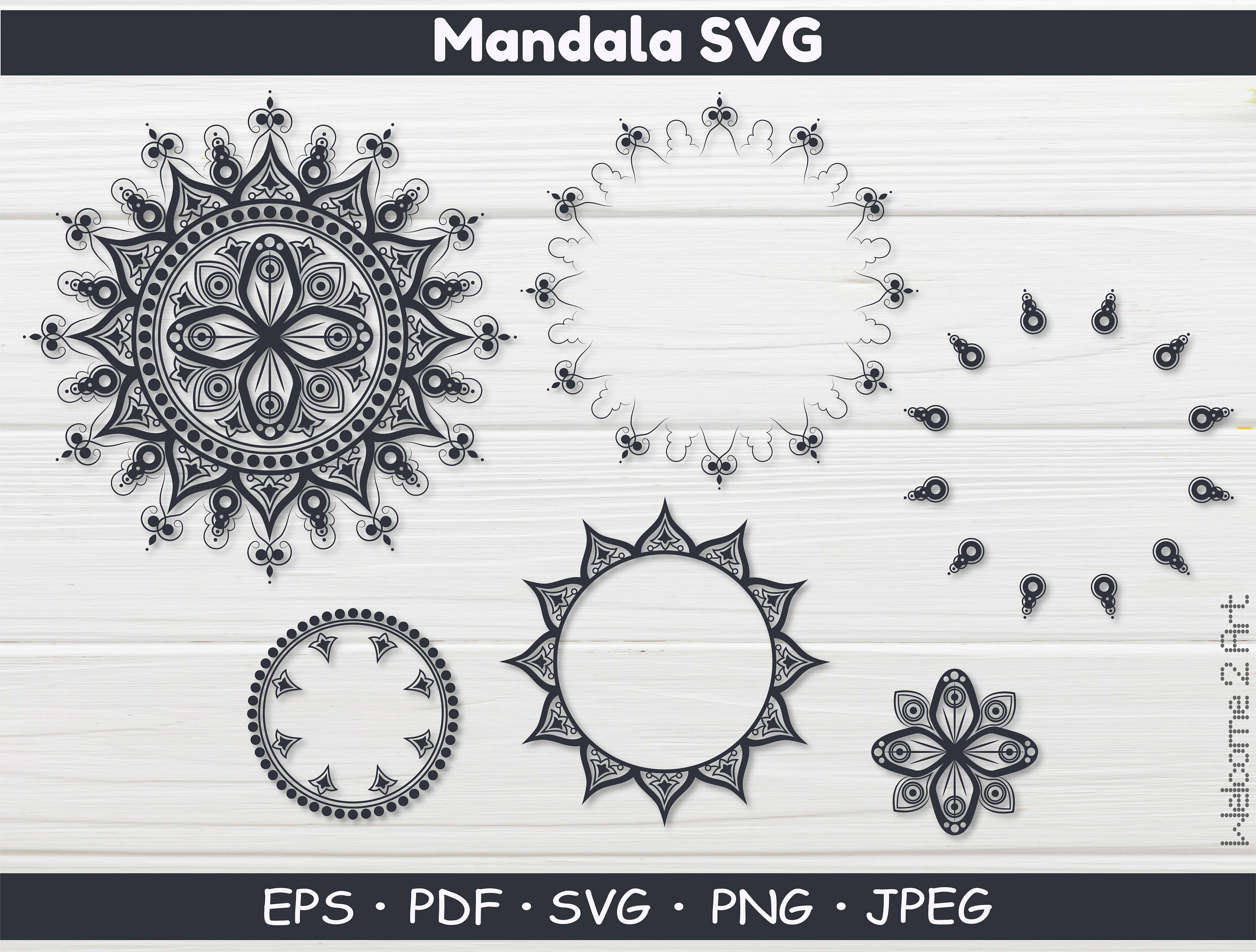 Mandala SVG Boho SVG Mandala Clipart Floral Decal Design - Etsy