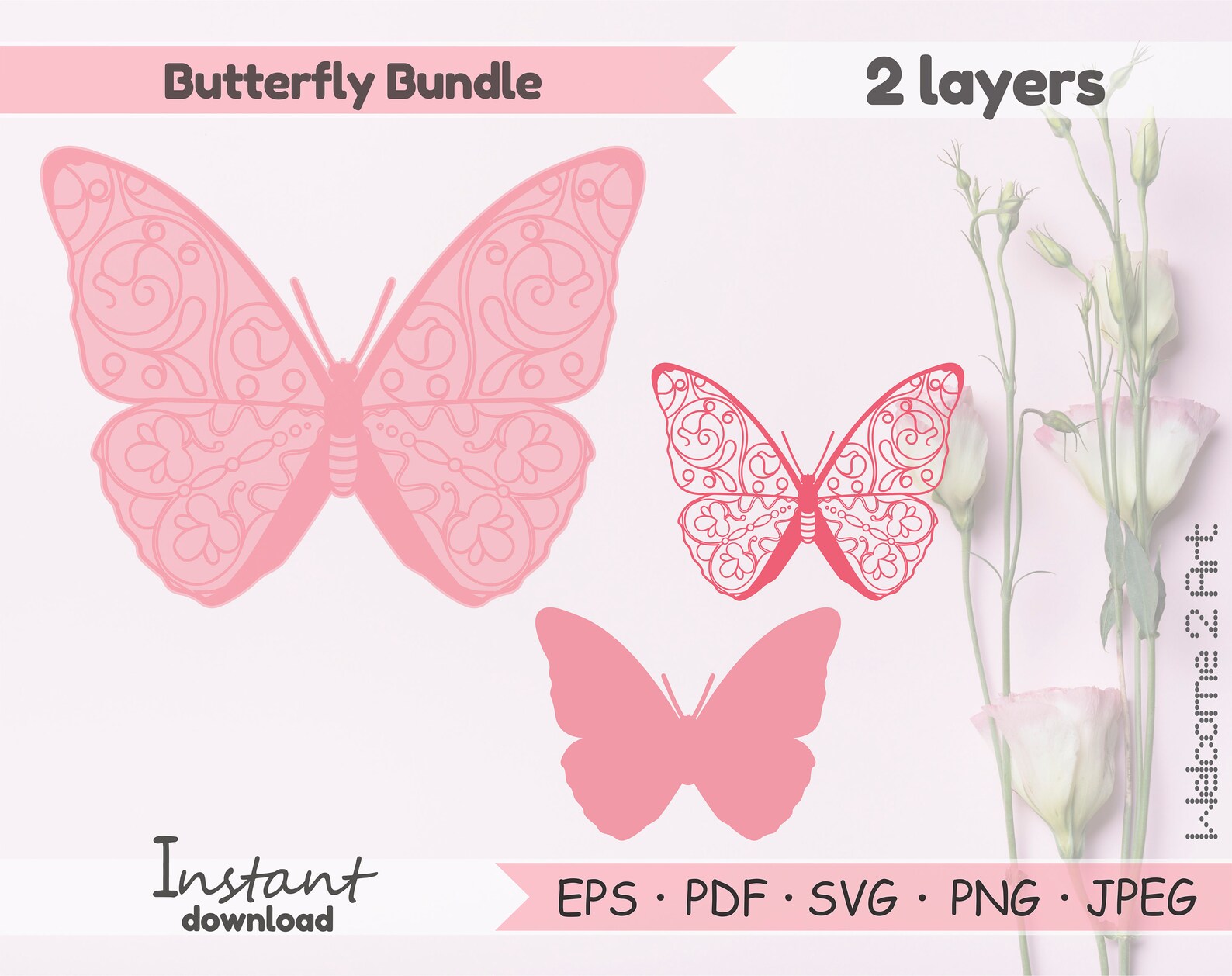 Butterfly Svg Layered File svg Butterfly SVG Bundle | Etsy