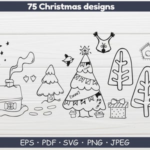 Christmas Clip Art, Doodle Hand Drawn, Winter Clip Art, Holidays, Xmas ...
