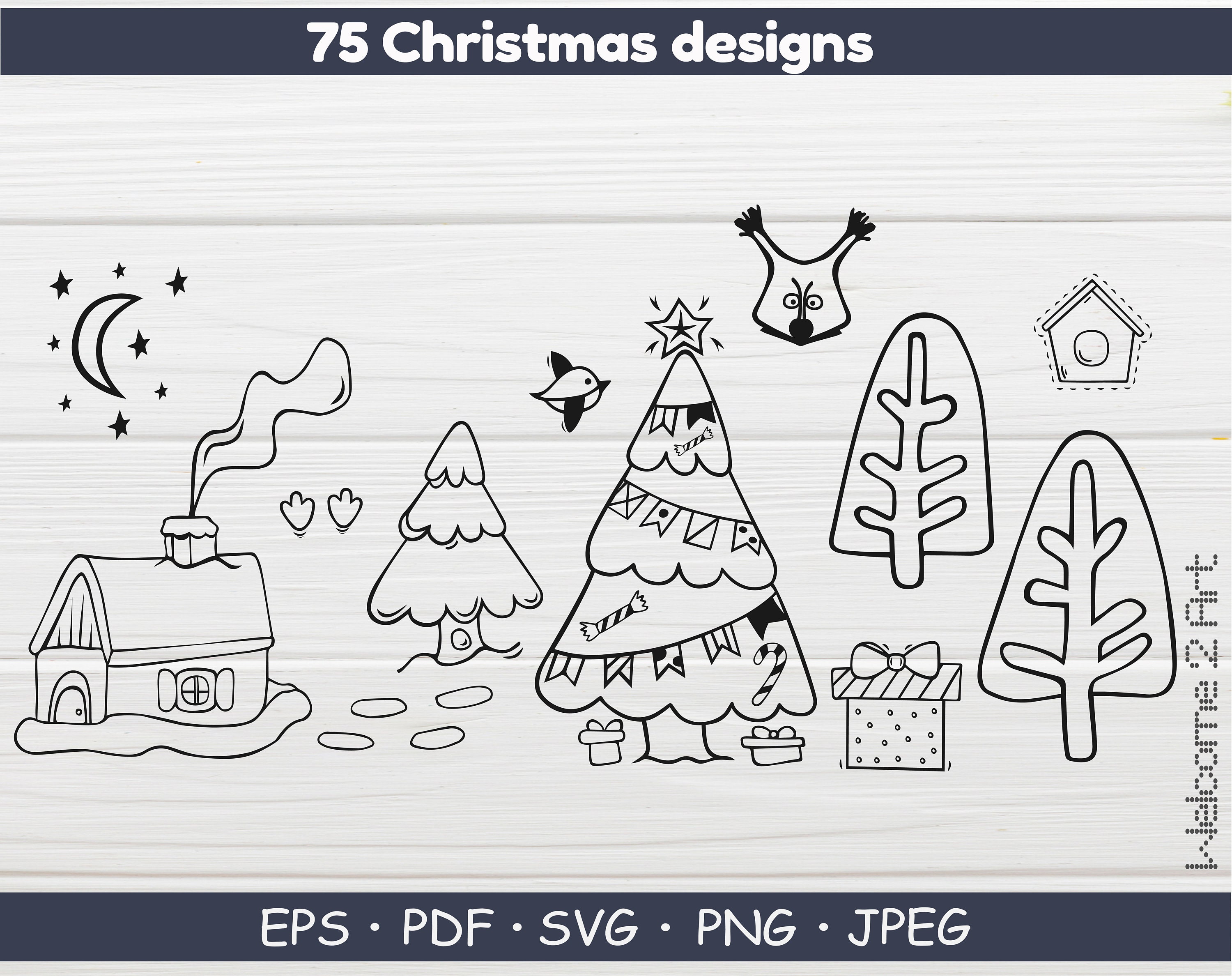 Christmas Clip Art, Doodle Hand Drawn, Winter Clip Art, Holidays, Xmas ...