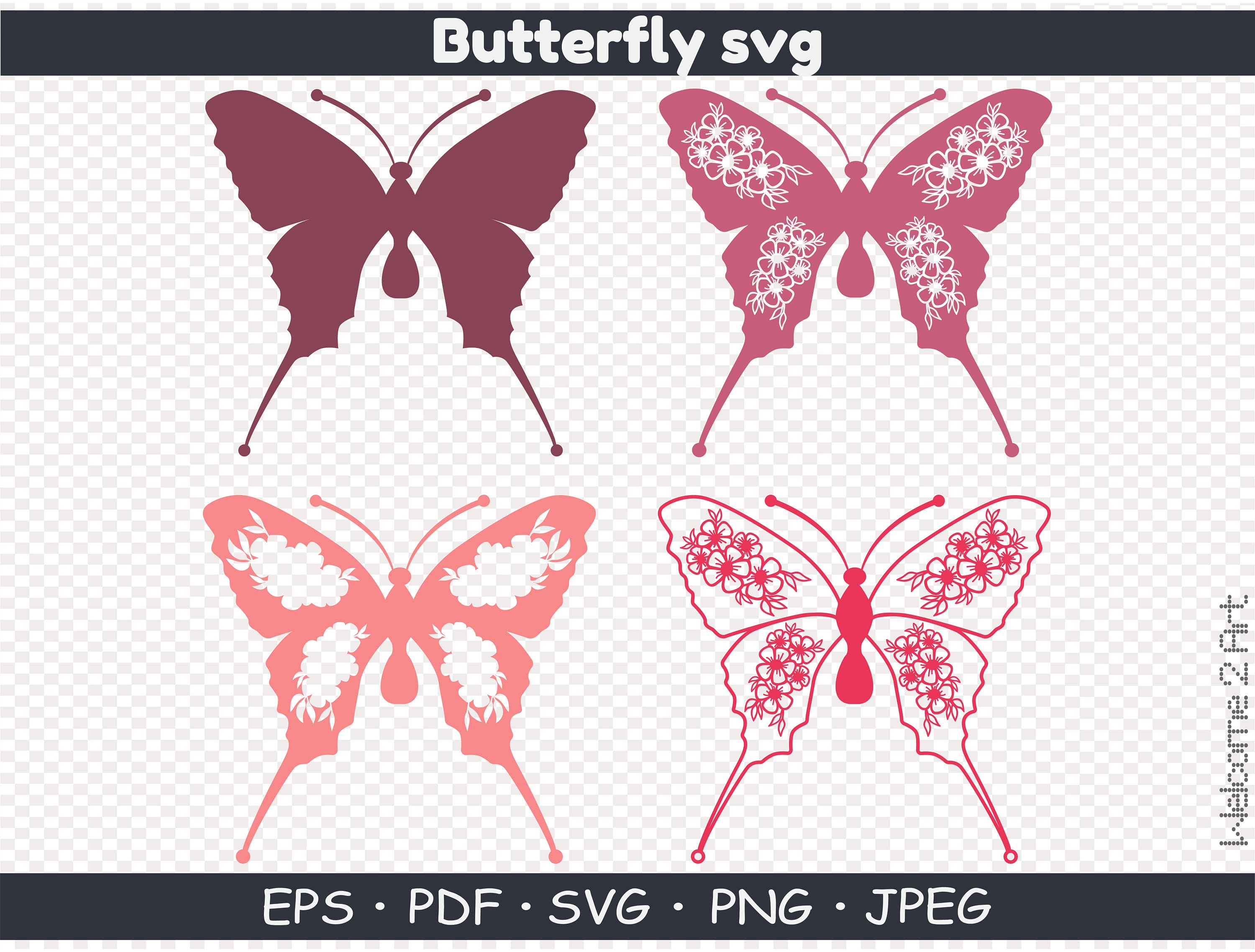 Butterfly Svg Archivos Svg Para Cricut Silueta De Mariposa Clipart