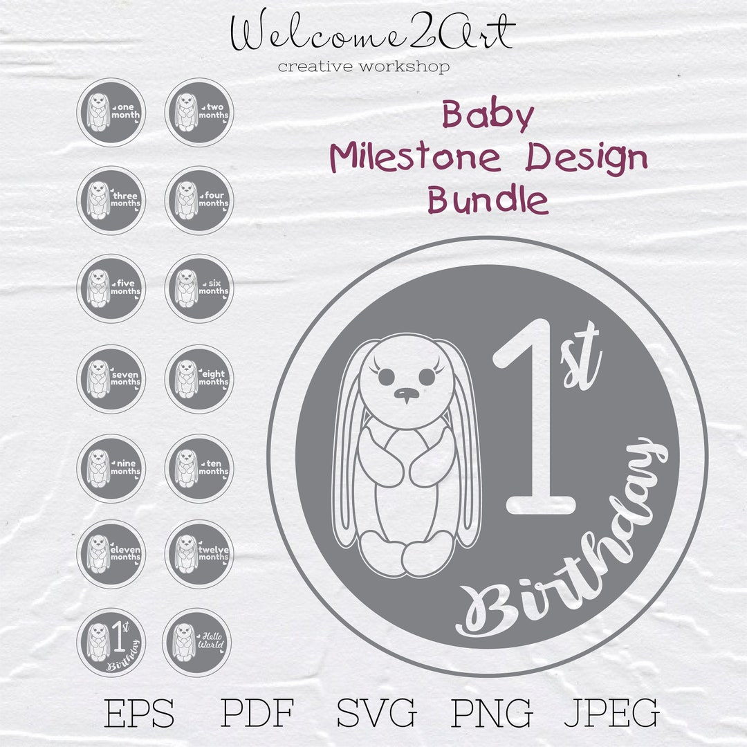 Baby Milestone Svg, Monthly Milestones SVG, Baby First Year Svg ...