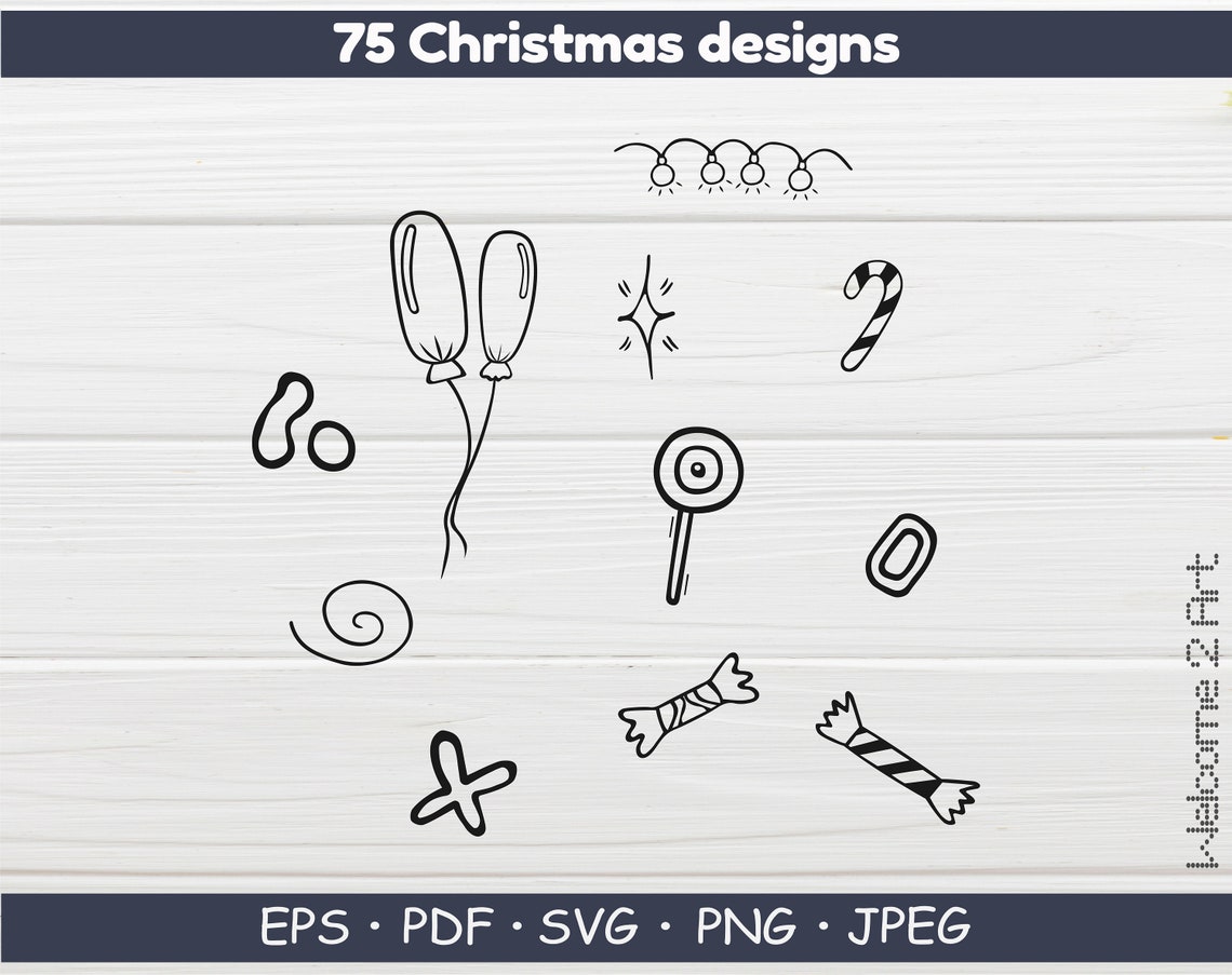 Christmas Clip Art, Doodle Hand Drawn, Winter Clip Art, Holidays, Xmas ...