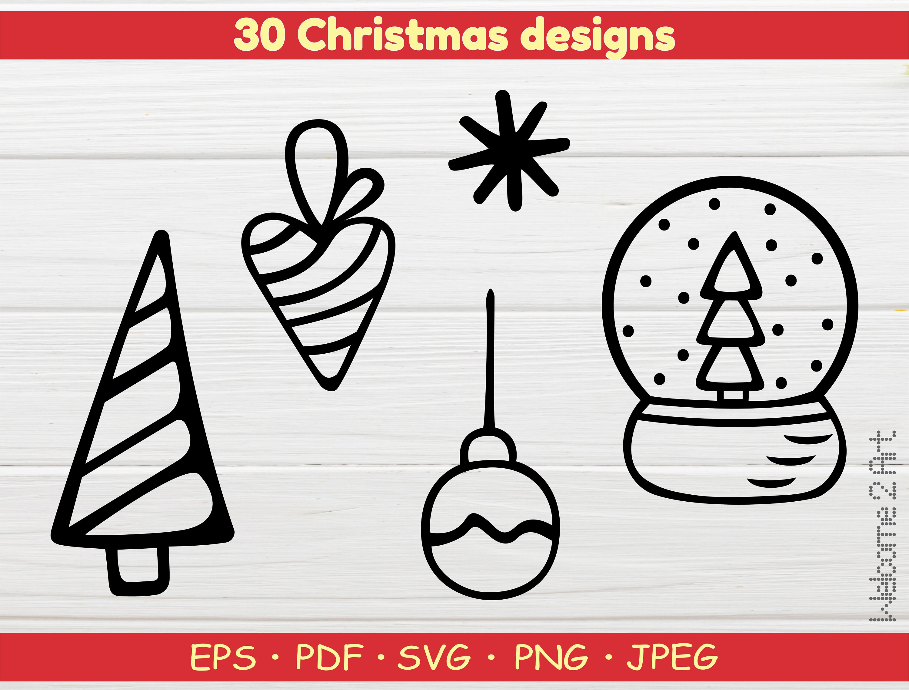 Winter Clip Art, Christmas Clip Art, Doodle Hand Drawn, Holidays, Xmas ...