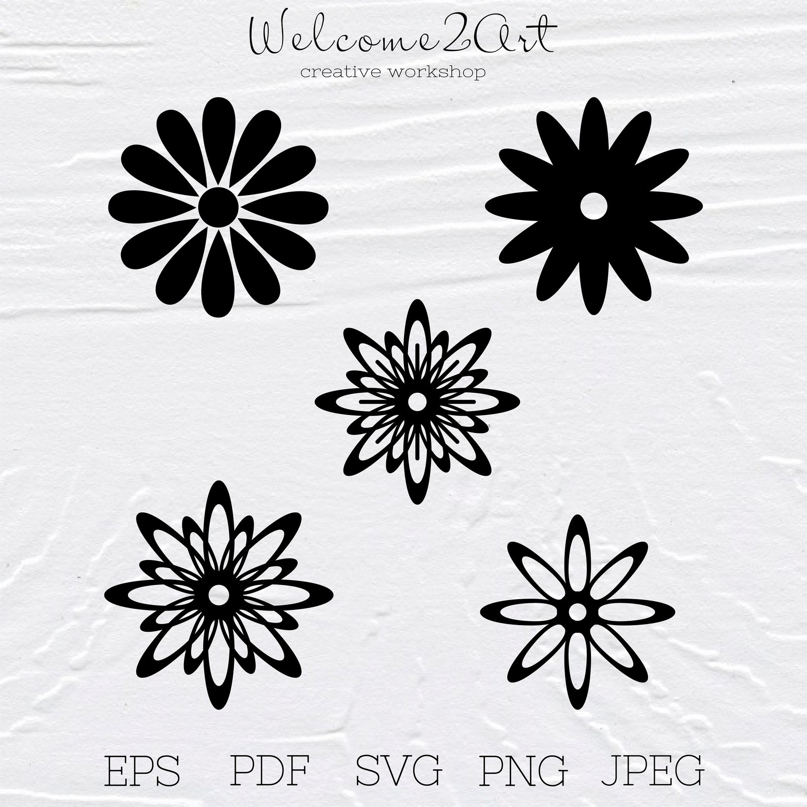 Flower Svg, Flowers Cut Files, Flower Silhouette, Wedding Decorations ...