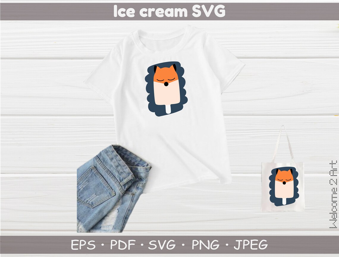 Fox Cub Svg, Ice Cream Svg, Cute Fox Clipart, Fox Clipart, Fox Cub ...