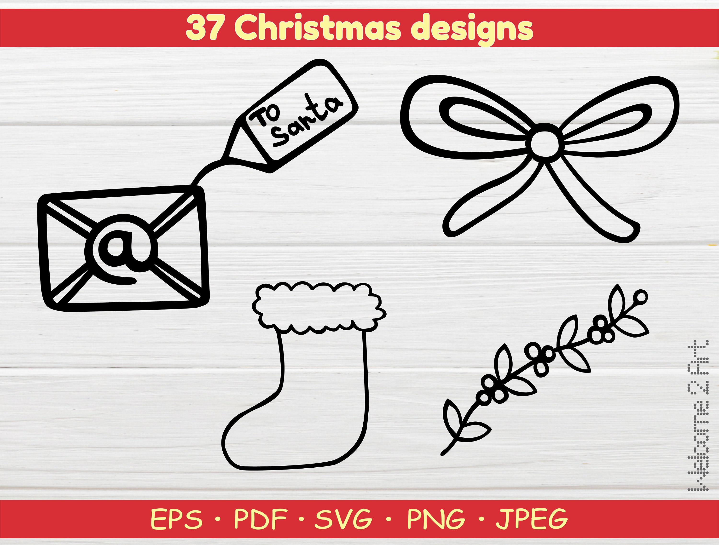 Christmas Clip Art, Doodle Hand Drawn, Winter Clip Art, Holidays, Xmas ...