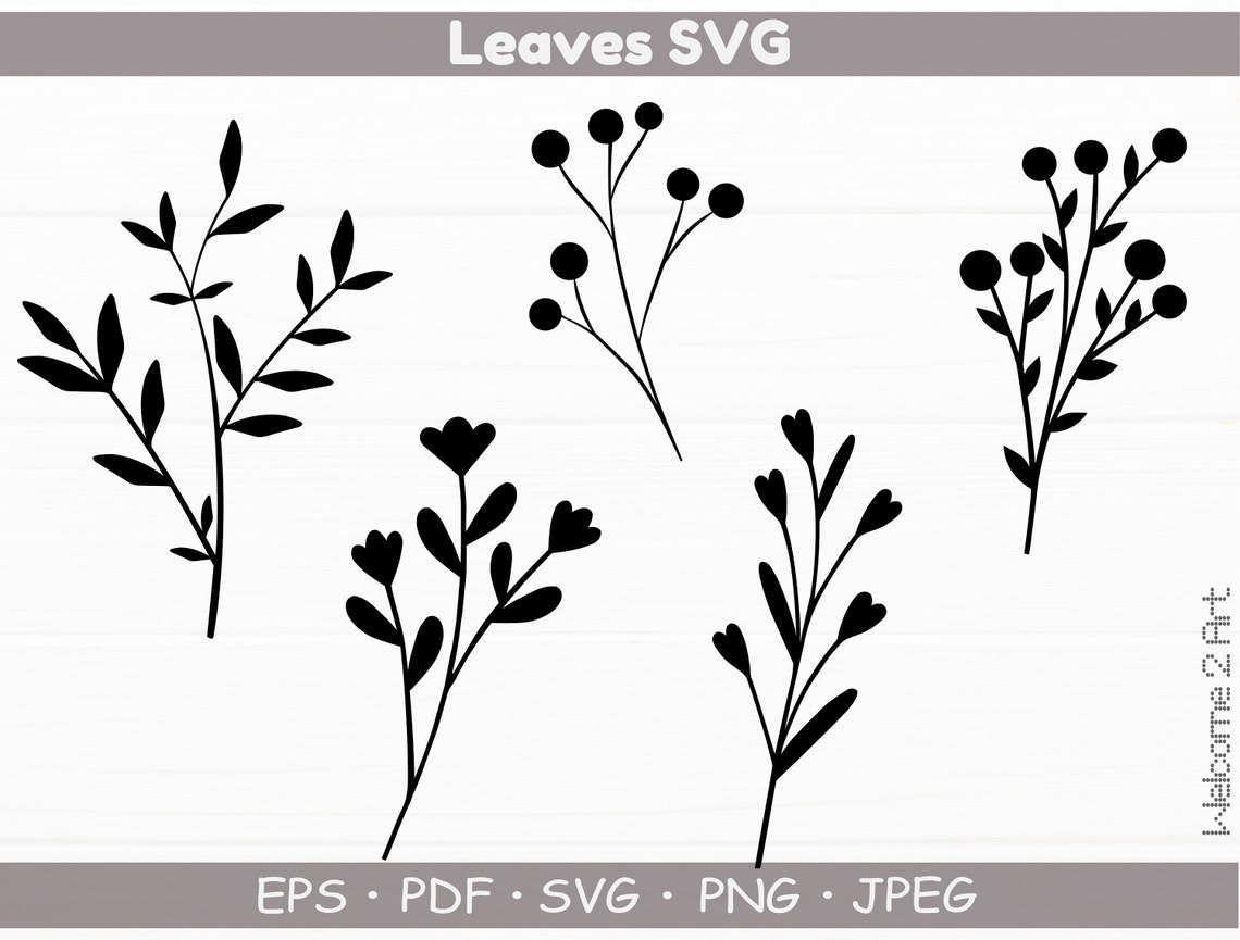 Paper Leaves SVG Leaf Templates Cut File for Cricut Silhouette Clipart ...