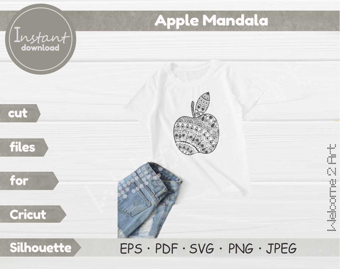 Apple SVG, Apple Mandala SVG, Svg Files, Mandala Svg, Mandala Style ...