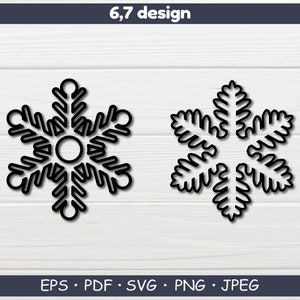 Snowflake Svg, Christmas Svg, Cut File, Svg File, Snowflake Eps, Png ...