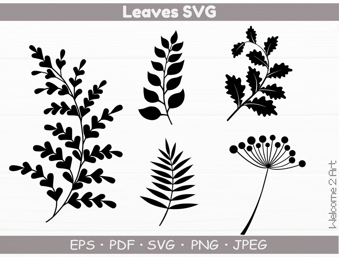 Paper Leaves SVG Leaf Templates Cut File for Cricut Silhouette Clipart ...