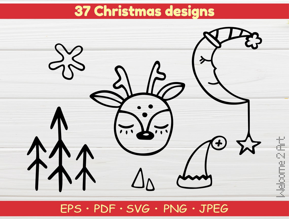 Christmas Clip Art, Doodle Hand Drawn, Winter Clip Art, Holidays, Xmas ...