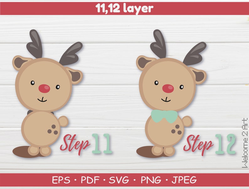 Reindeer Svg, Cut File, Christmas Deer Svg, Cricut, Silhouette, SVG ...
