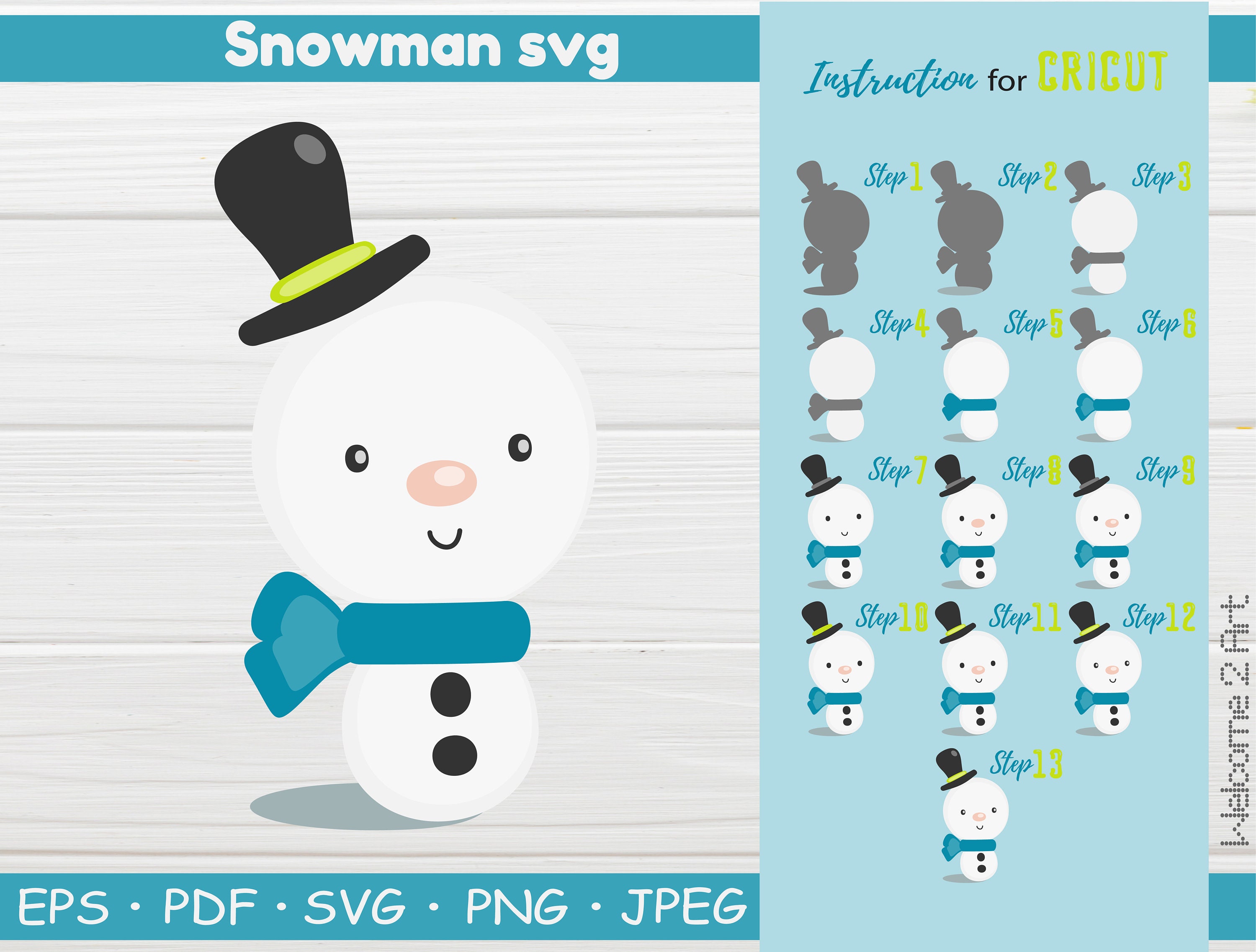Snowman Svg, Cut File, Cricut, Silhouette, Svg, Vector, Vinyl Projects ...
