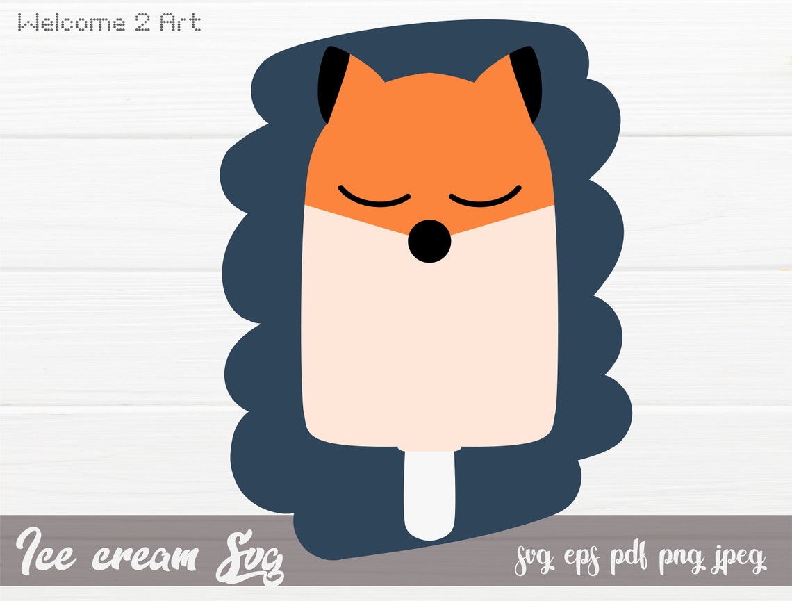 Fox Cub Svg Ice Cream Svg Cute Fox Clipart Fox Clipart Fox - Etsy