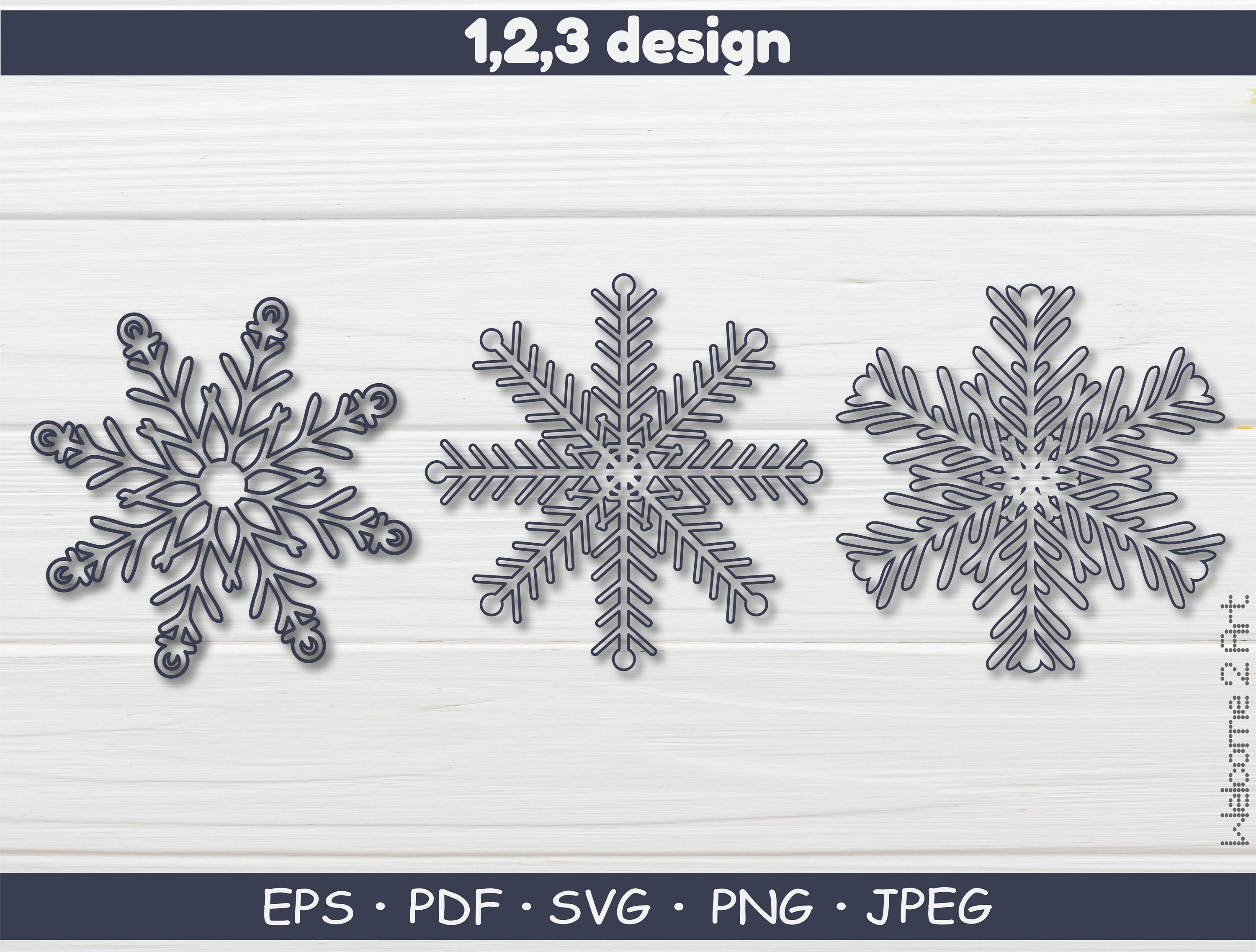 3D Layered Snowflakes Christmas Svg, Snowflakes Bundle Cut Files ...
