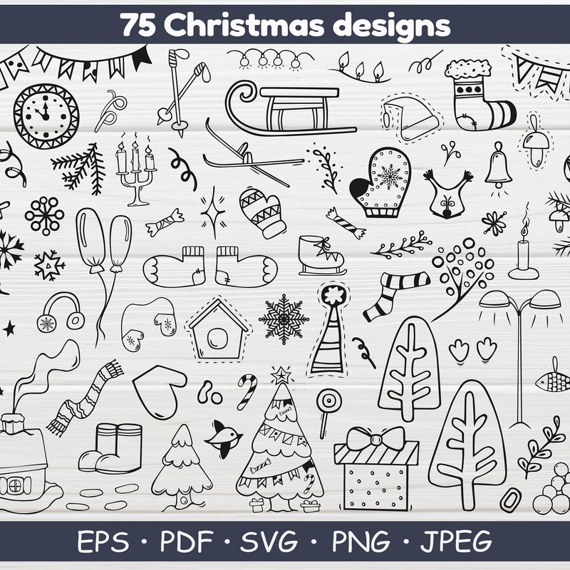 Hand Drawn Christmas - Etsy