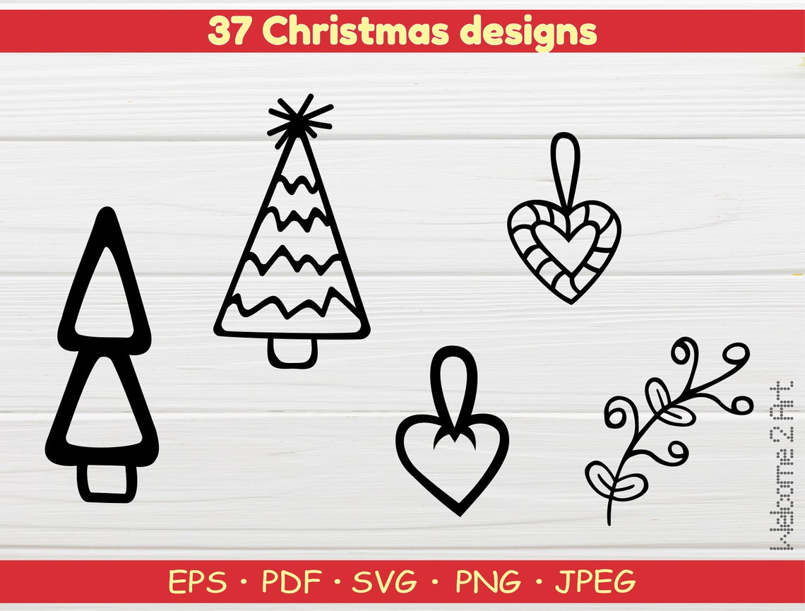 Christmas Clip Art, Doodle Hand Drawn, Winter Clip Art, Holidays, Xmas ...