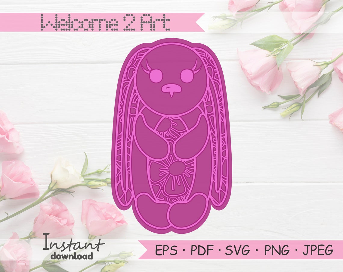 Bunny Rabbit SVG Cut File Rabbit Mandala SVG Easter Svg - Etsy