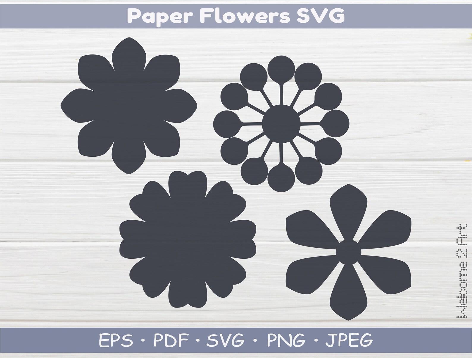 Flower Svg, Flowers Cutting Files, Paper Flowers Templates SVG, Flowers ...
