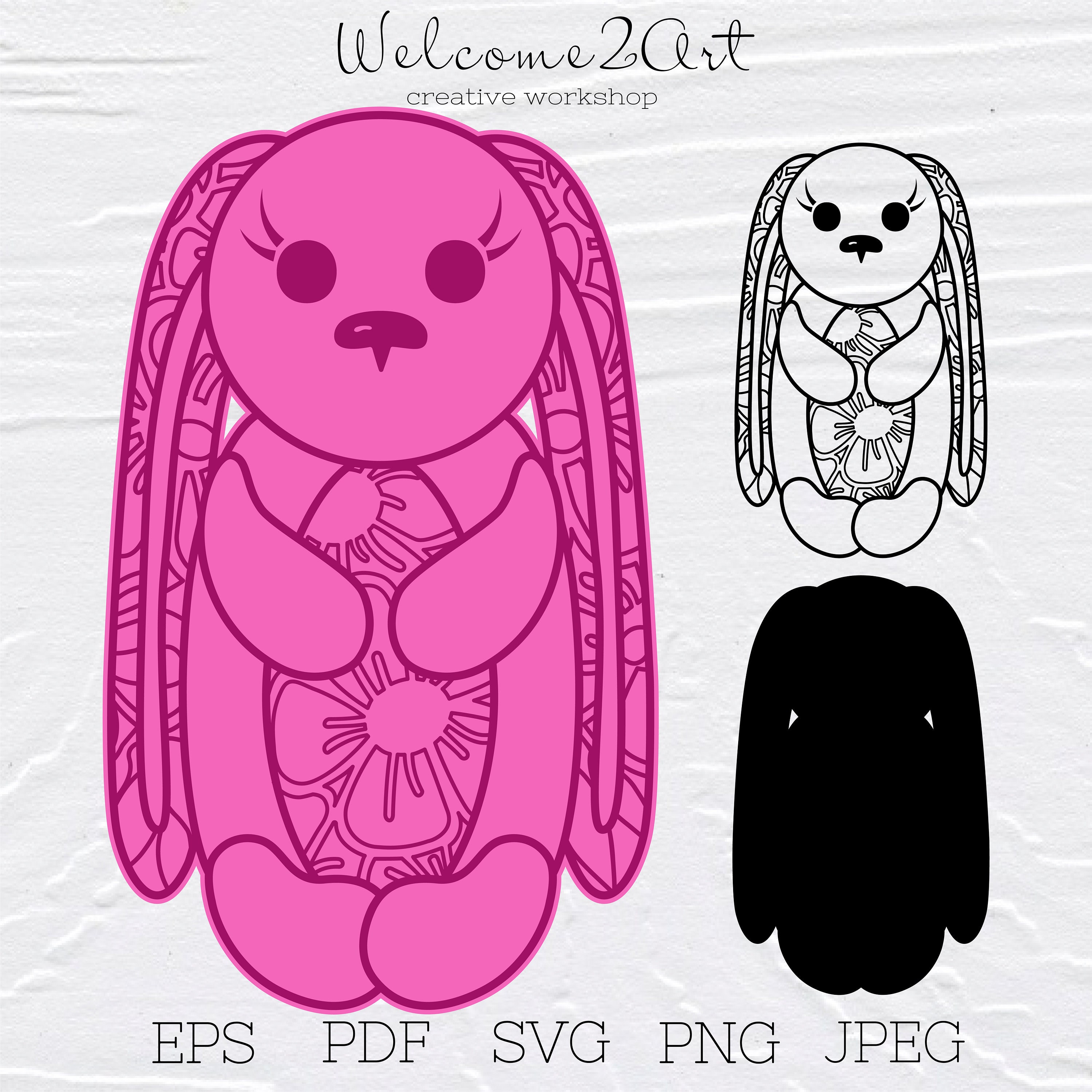 Bunny Rabbit SVG Rabbit Mandala SVG Cut File Easter Svg - Etsy