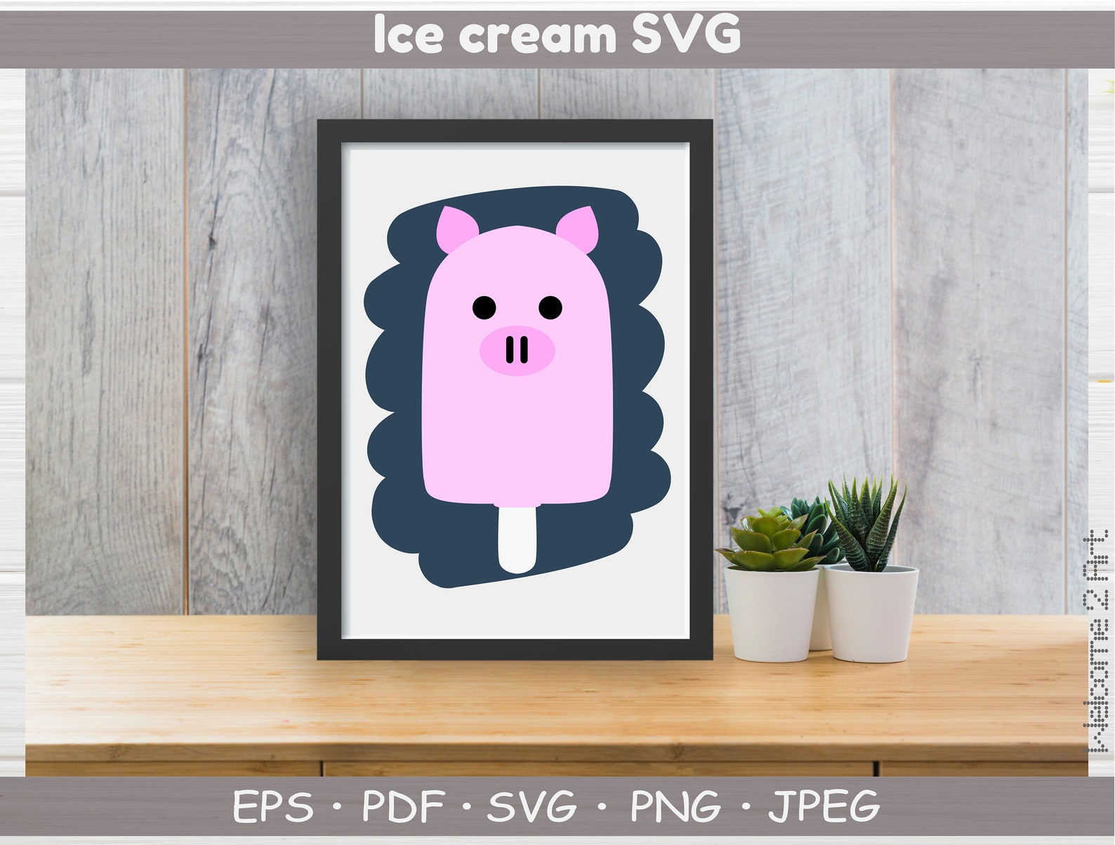 Piggy Svg, Ice Cream Svg, Layered SVG, Cricut, Cut File, Pig Clip Art ...