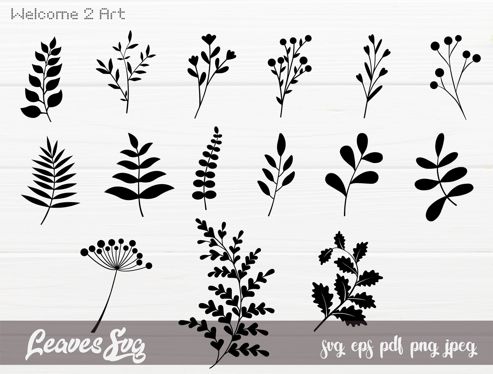 Paper Leaves SVG Leaf Templates Cut File for Cricut Silhouette Clipart ...