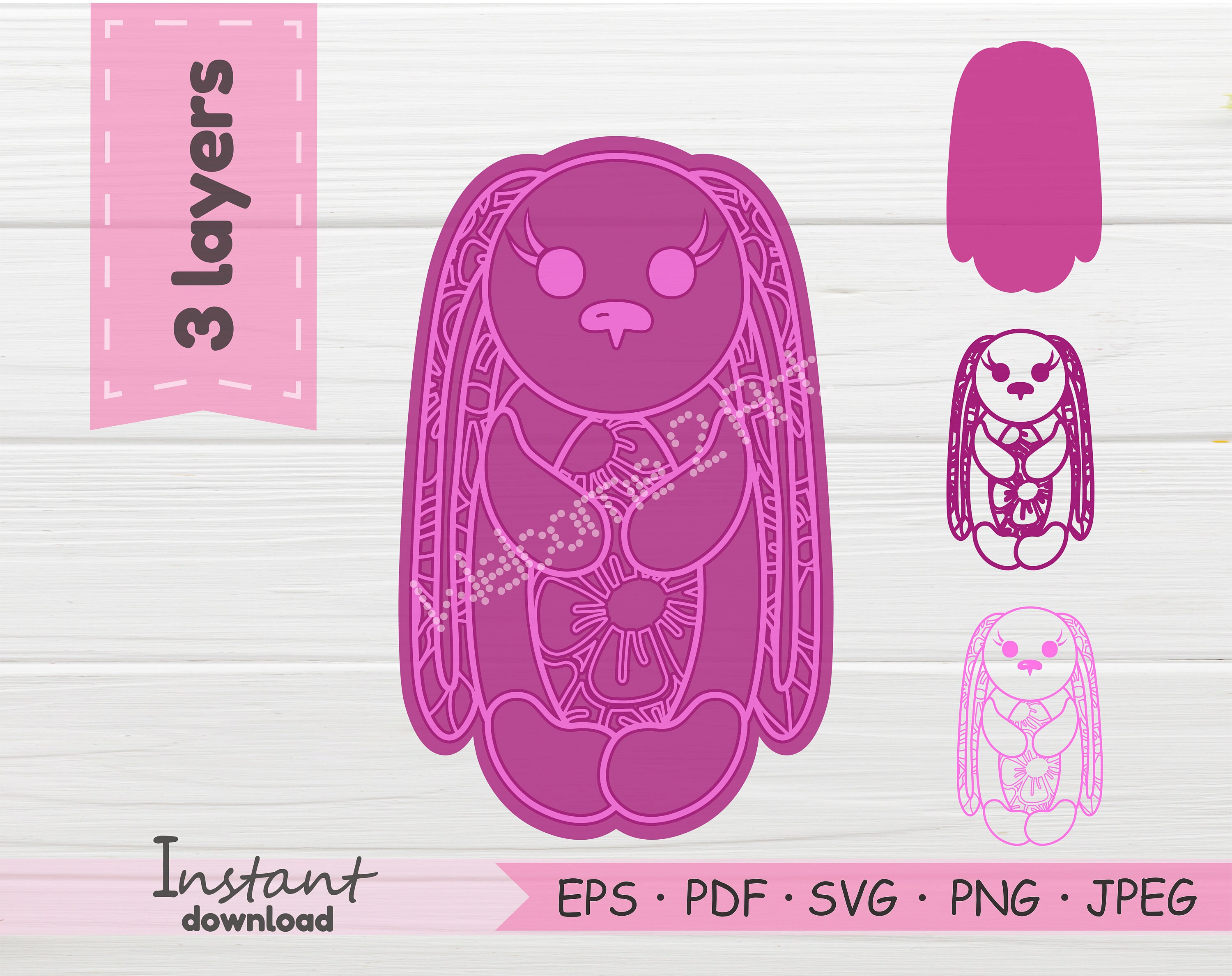 Bunny Rabbit SVG Cut File Rabbit Mandala SVG Easter Svg - Etsy