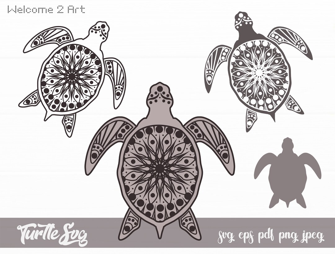Turtle Mandala SVG Bundle - Mandala SVG - Turtle SVG Bundle - Sea ...