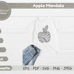 Apple SVG, Apple Mandala SVG, Svg Files, Mandala Svg, Mandala Style ...