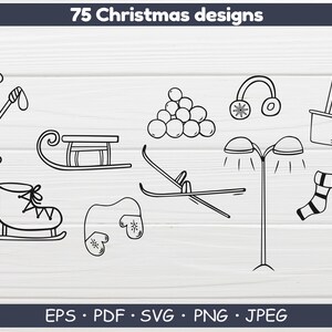 Christmas Clip Art, Doodle Hand Drawn, Winter Clip Art, Holidays, Xmas ...