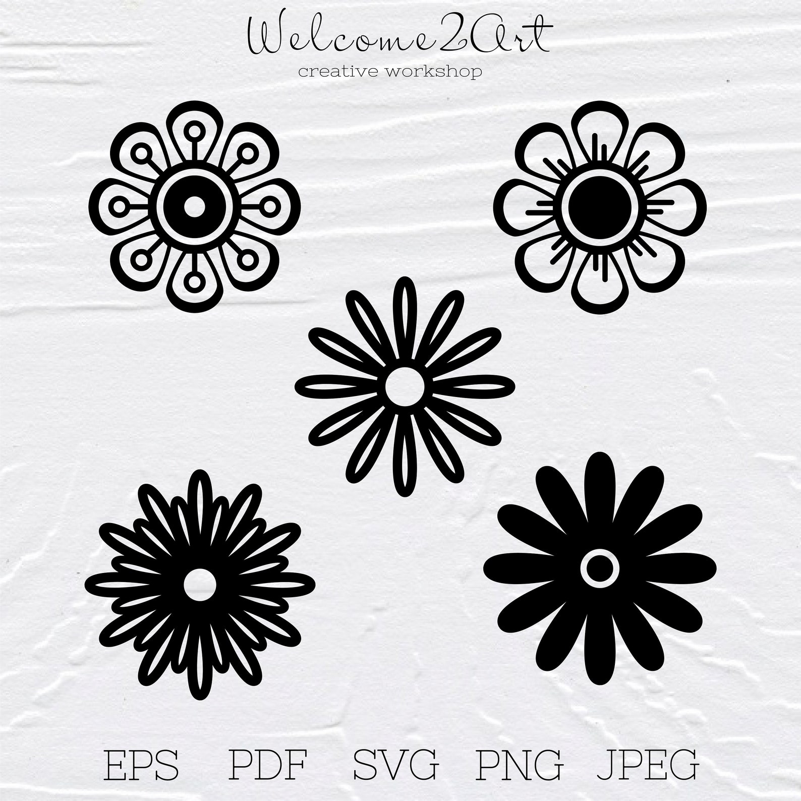 Flower Svg, Flowers Cut Files, Flower Silhouette, Wedding Decorations ...