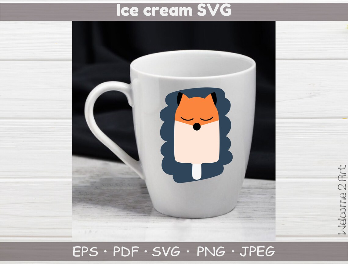 Fox Cub Svg, Ice Cream Svg, Cute Fox Clipart, Fox Clipart, Fox Cub ...