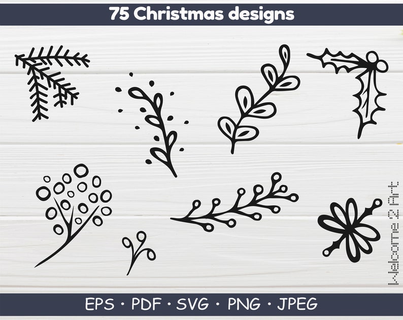 Christmas Clip Art, Doodle Hand Drawn, Winter Clip Art, Holidays, Xmas ...