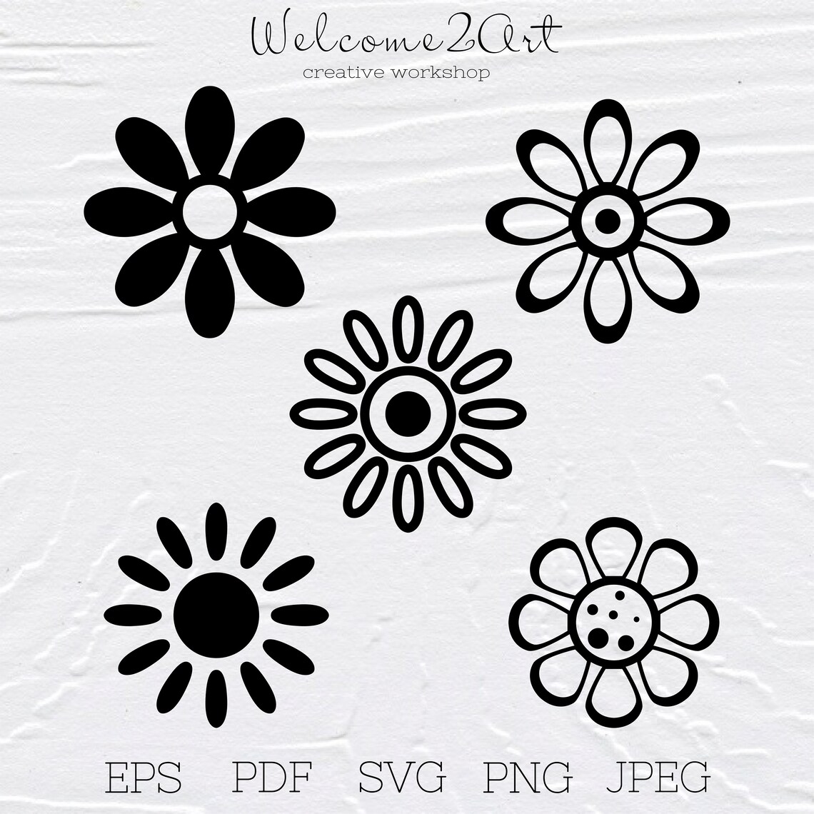 Flower Svg, Flowers Cut Files, Flower Silhouette, Wedding Decorations ...