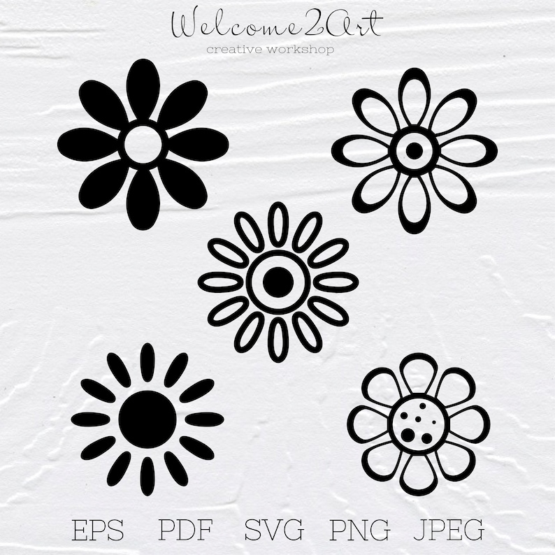 Flower Svg, Flowers Cut Files, Flower Silhouette, Wedding Decorations ...