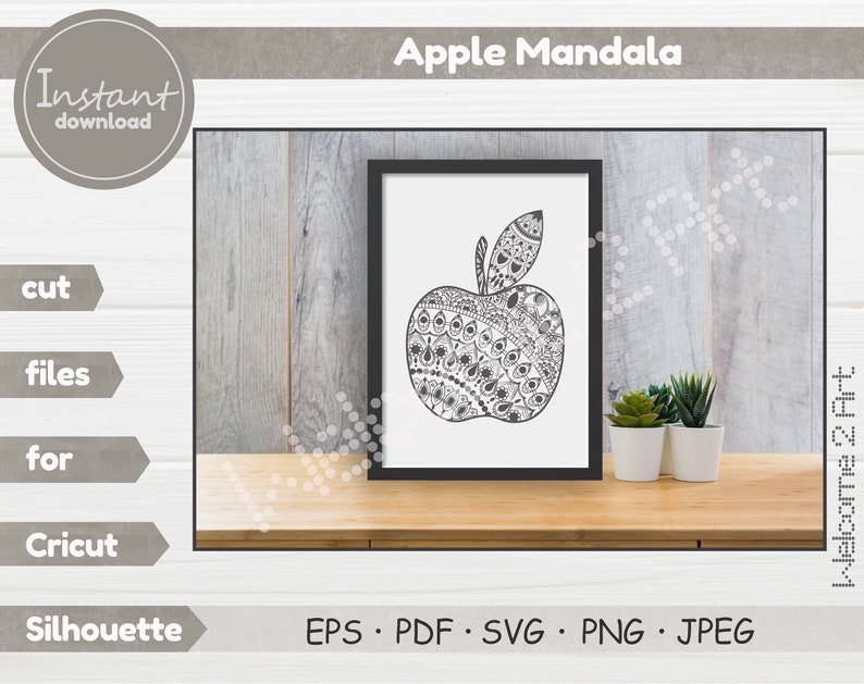 Apple SVG, Apple Mandala SVG, Svg Files, Mandala Svg, Mandala Style ...