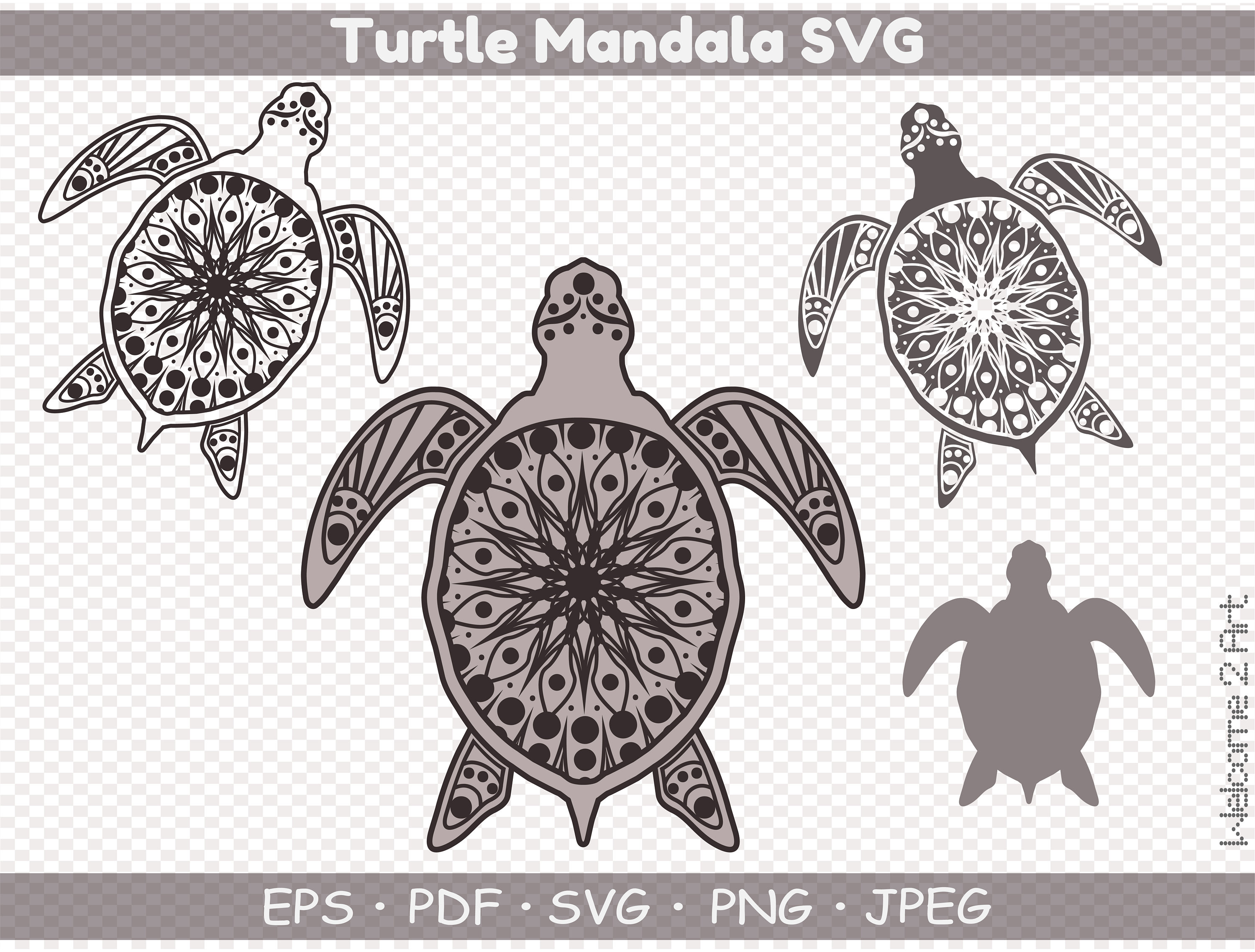 Turtle Mandala SVG Bundle - Mandala SVG - Turtle SVG Bundle - Sea ...
