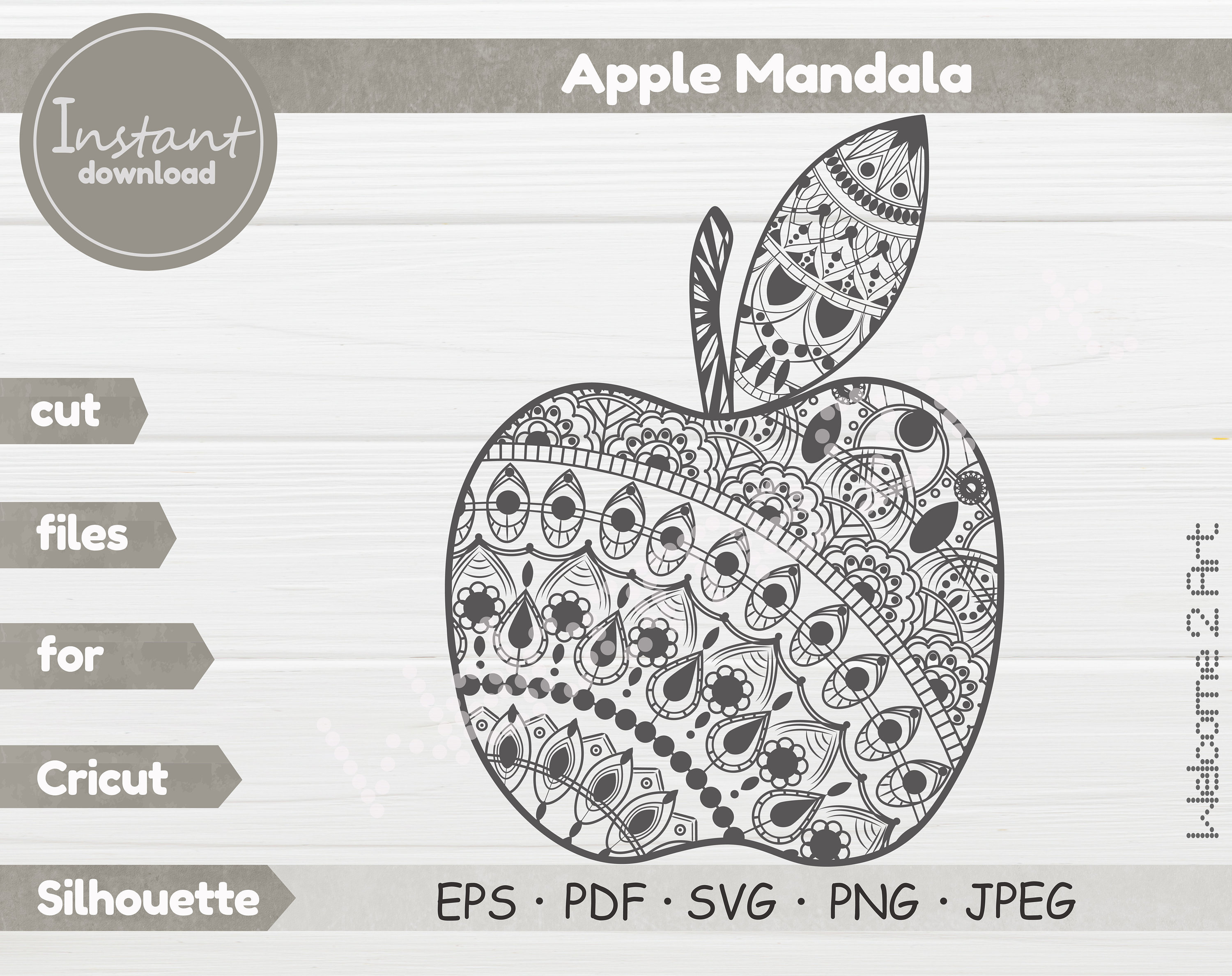 Apple SVG, Apple Mandala SVG, Svg Files, Mandala Svg, Mandala Style ...