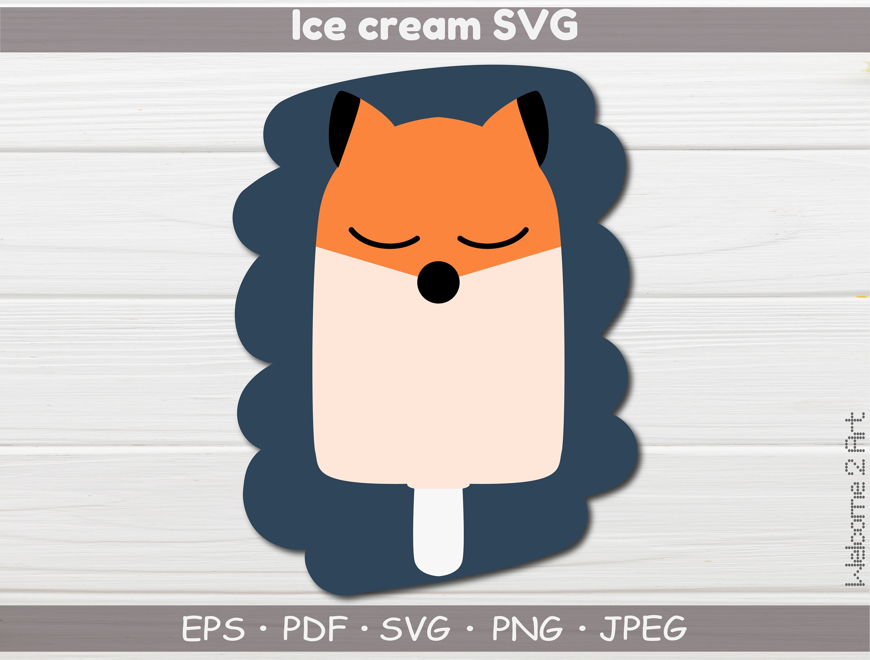 Fox Cub Svg, Ice Cream Svg, Cute Fox Clipart, Fox Clipart, Fox Cub ...