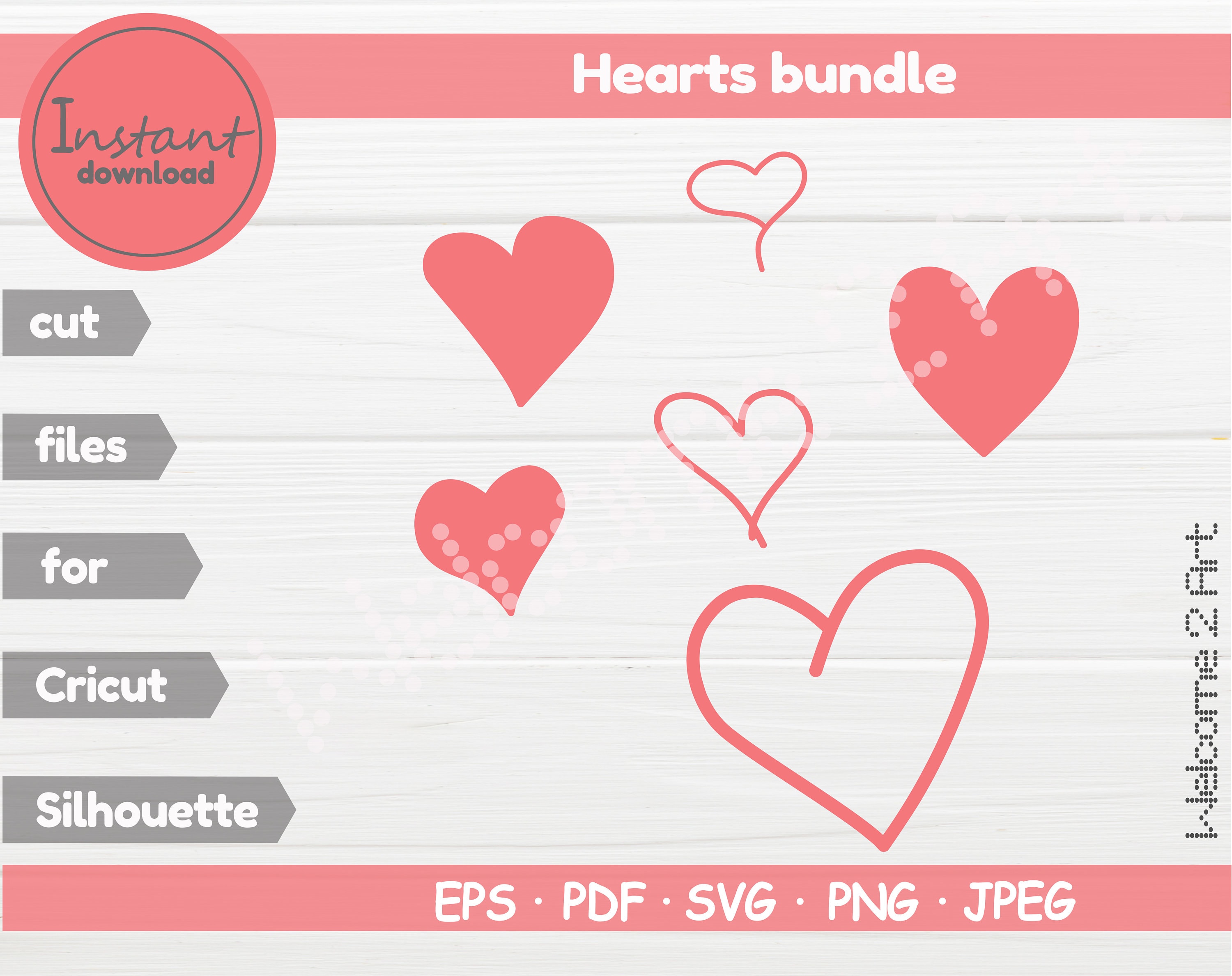 Heart Svg, Heart Svg Bundle, Heart Cut Files, Love Svg, Valentine Svg ...