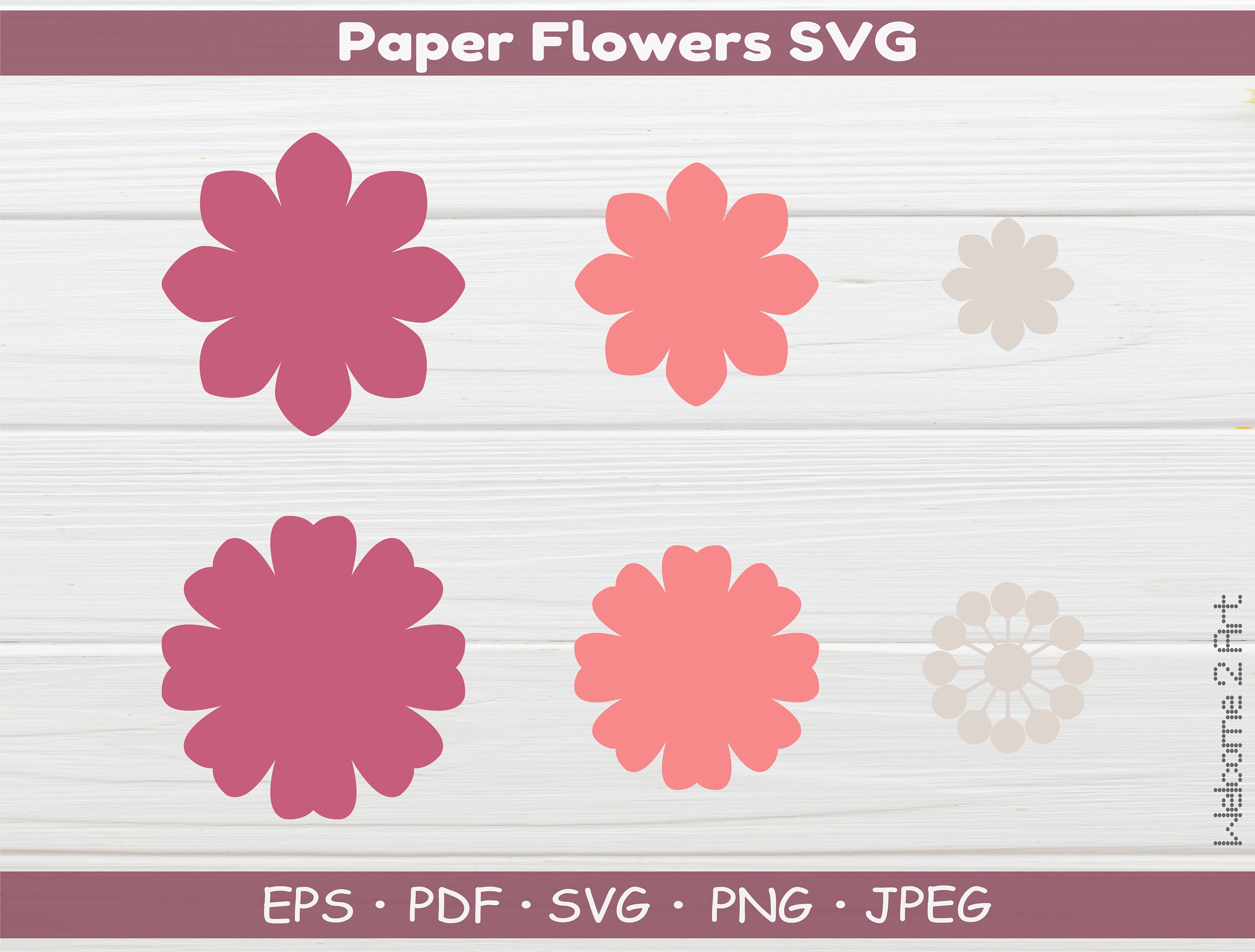 Paper Flower Svg, Flower Template Svg, Flower Svg, 3d Flower Svg, Svg ...